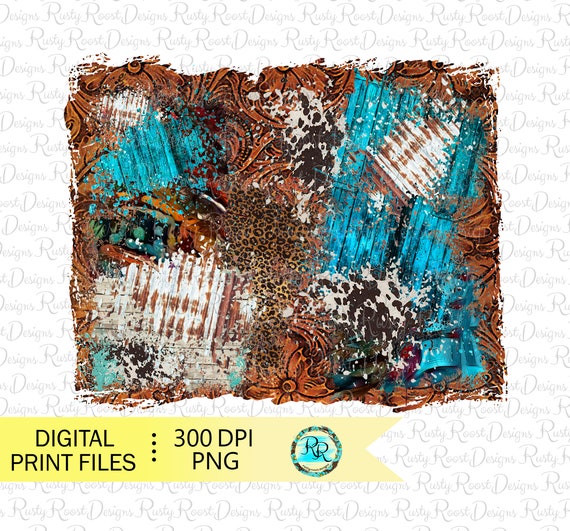 Western Cowhide Background Png Sublimation Designs Tooled - Etsy