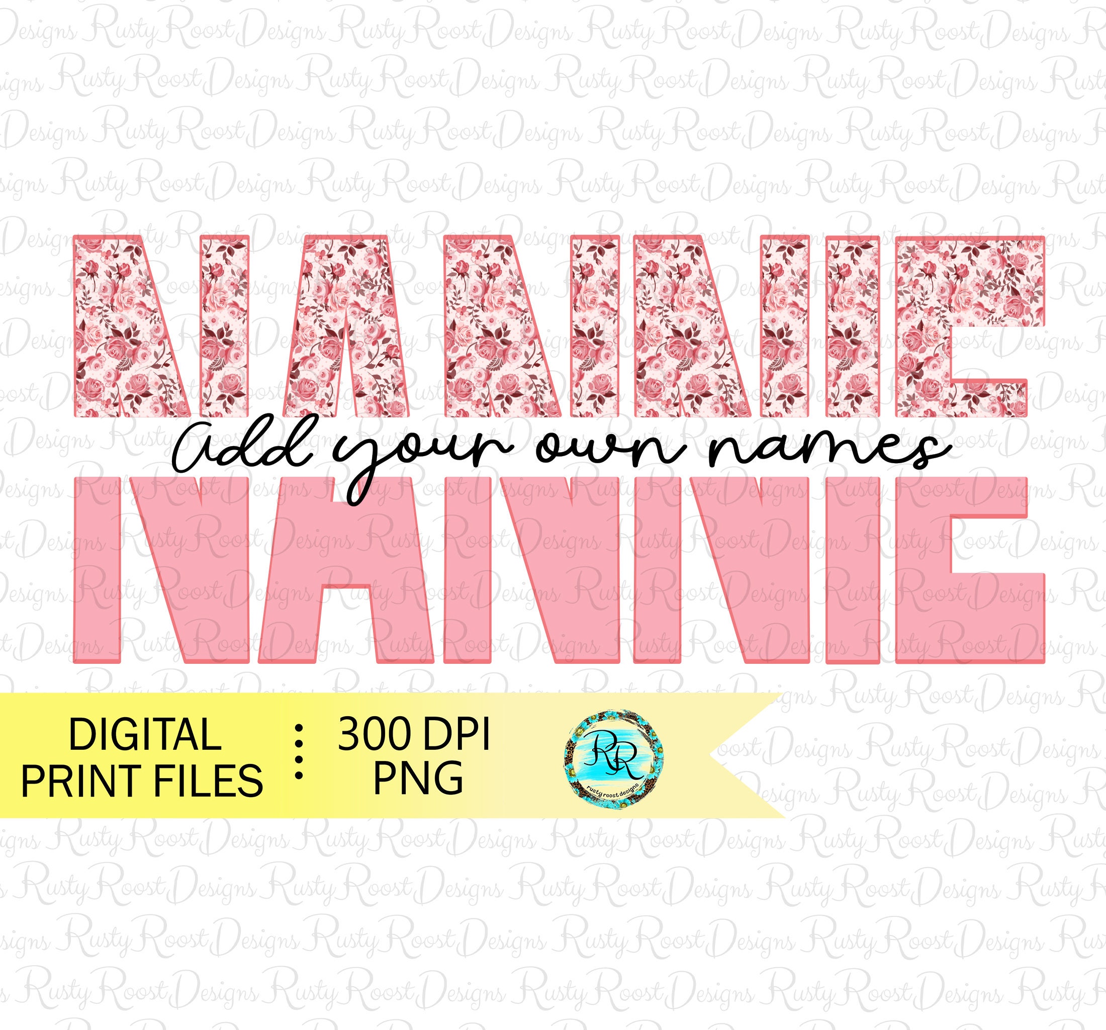 Nannnie Split Png Nana Sublimation Designs Downloads Nannie - Etsy