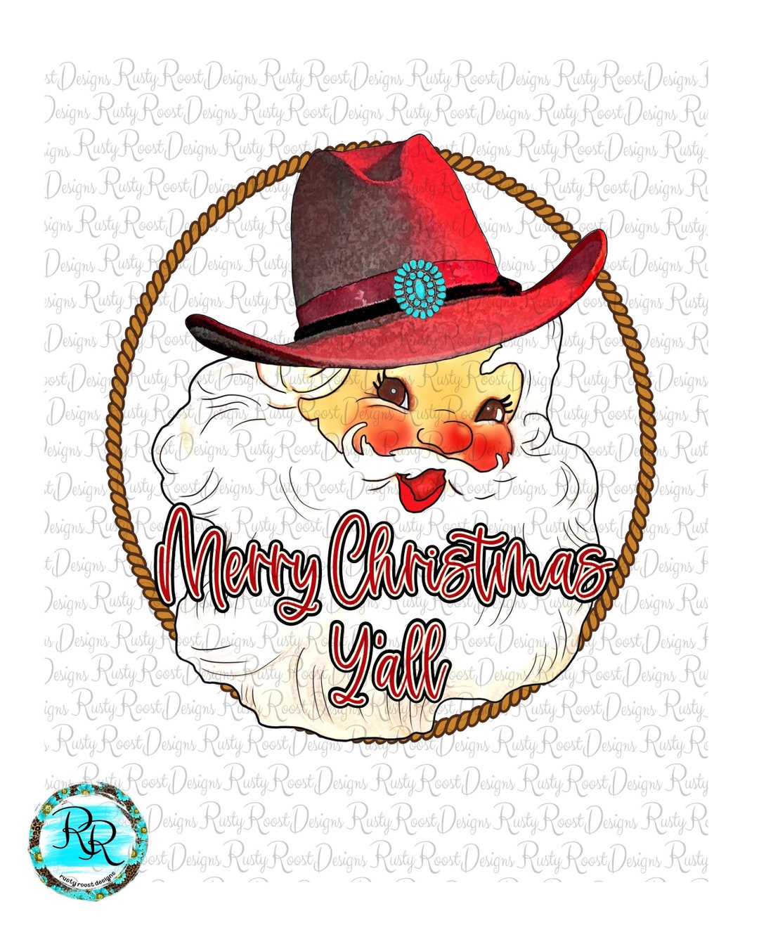 Western Santa Png, Merry Christmas Y'all Png, Christmas Sublimation ...