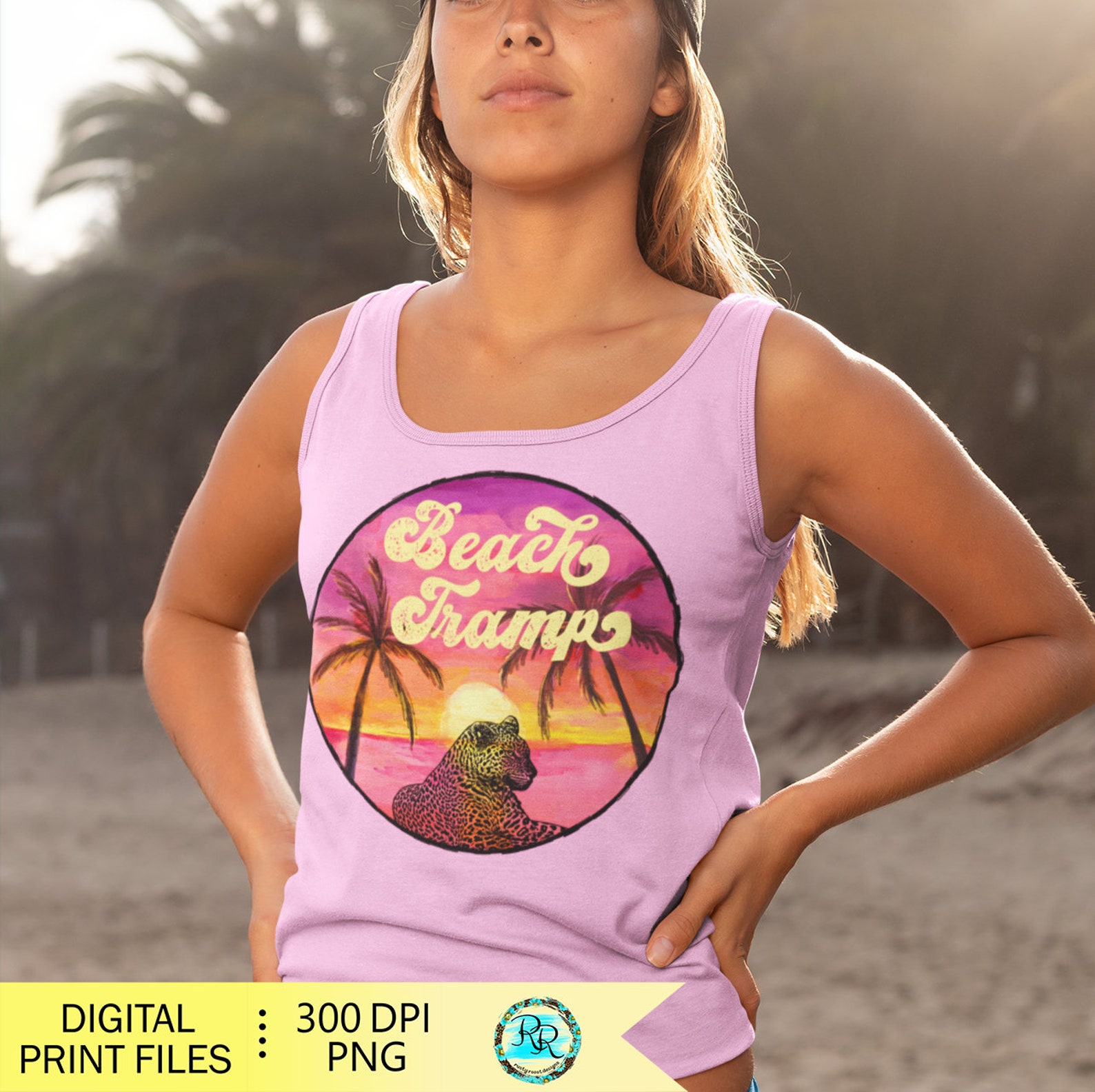 Beach Tramp Png, Beach Sublimation Designs, Retro Summer PNG, T-shirt ...