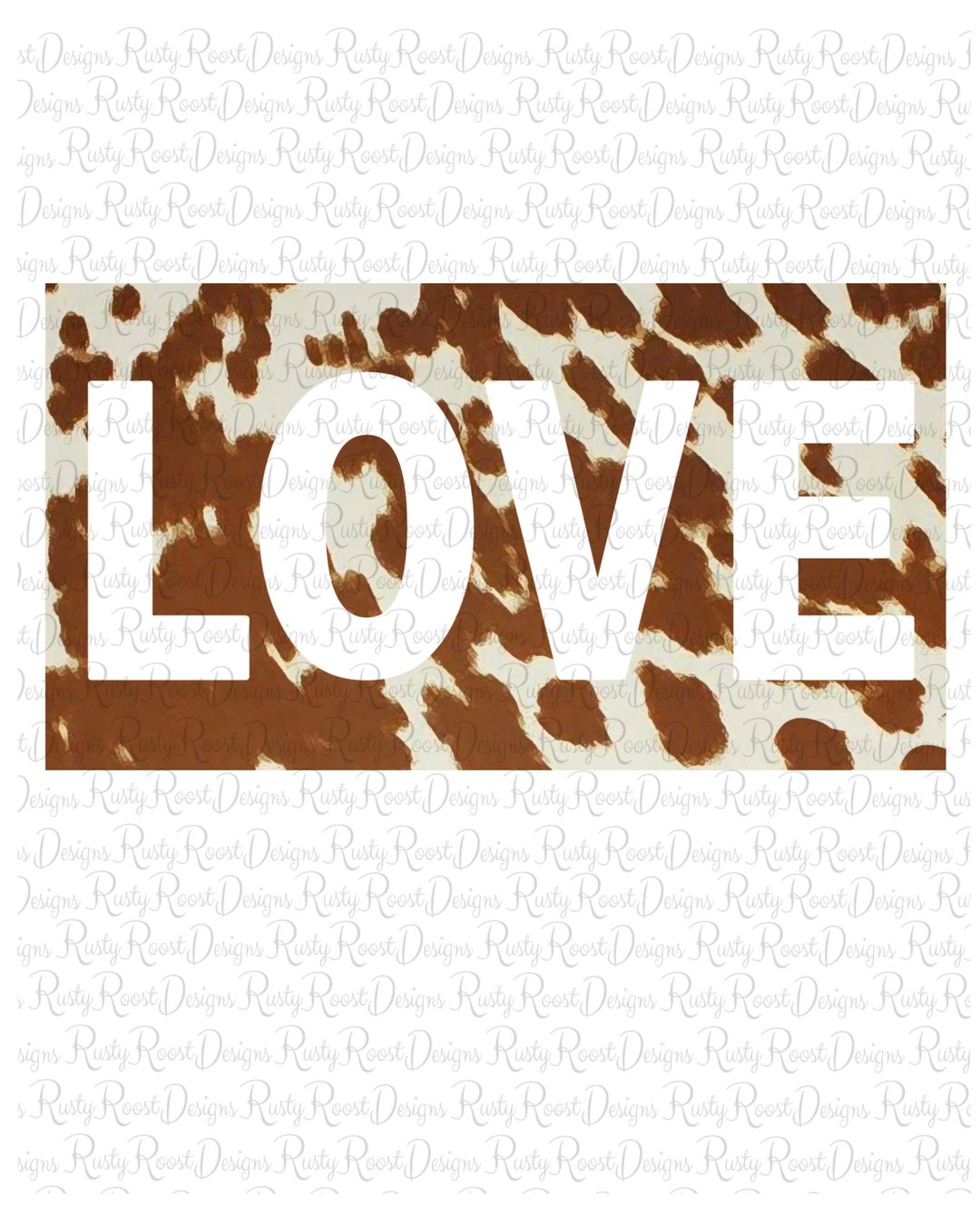 Cowhide Sublimation Designs Downloads, Love Cowhide Png, Digital ...
