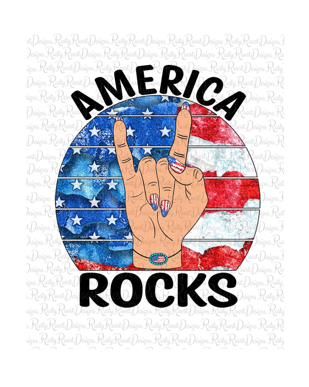 America Rocks Png, 4th of July Sublimation Designs Downloads, Digital ...