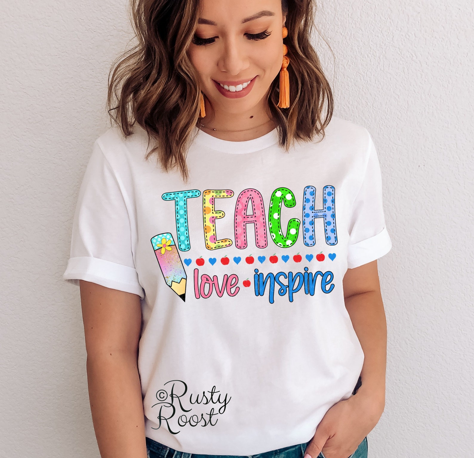 Teach Love Inspire Png, Teacher Sublimation Designs Downloads ...