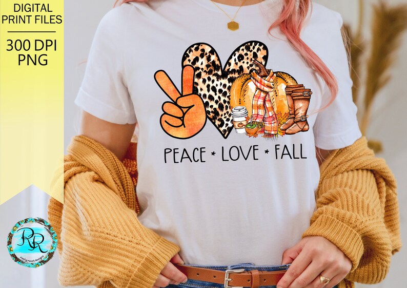 Peace Love Fall Png Fall Sublimation Designs Downloads - Etsy