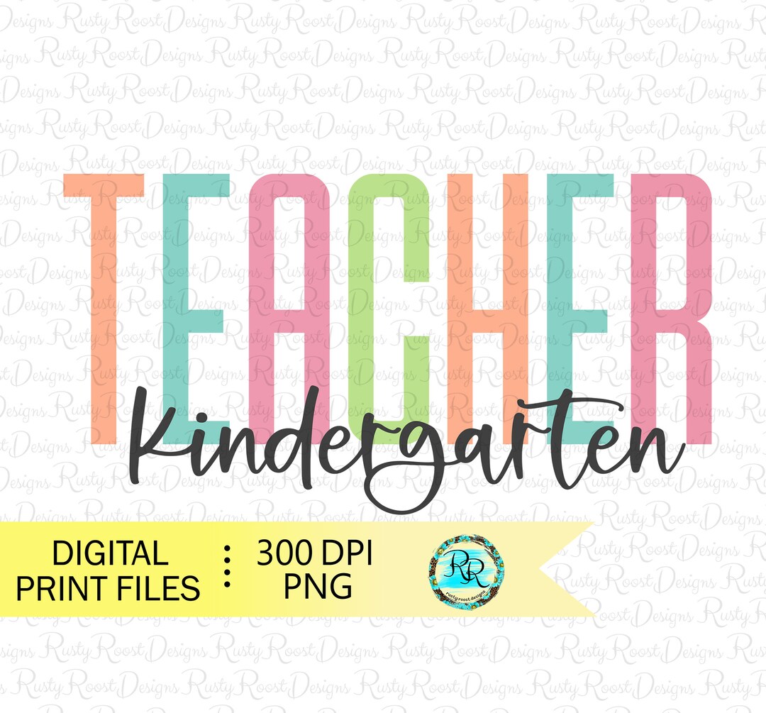 Kindergarten Teacher PNG, Teacher Sublimation Designs Downloads ...