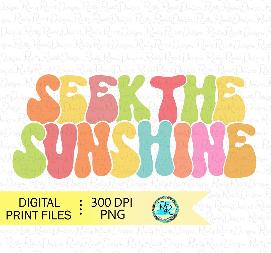 Seek the Sunshine PNG, Summer Sublimation Designs Downloads, Retro Png ...