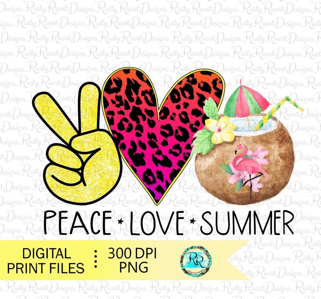Peace Love Summer Png, Summer Sublimation Designs Downloads, Digital ...