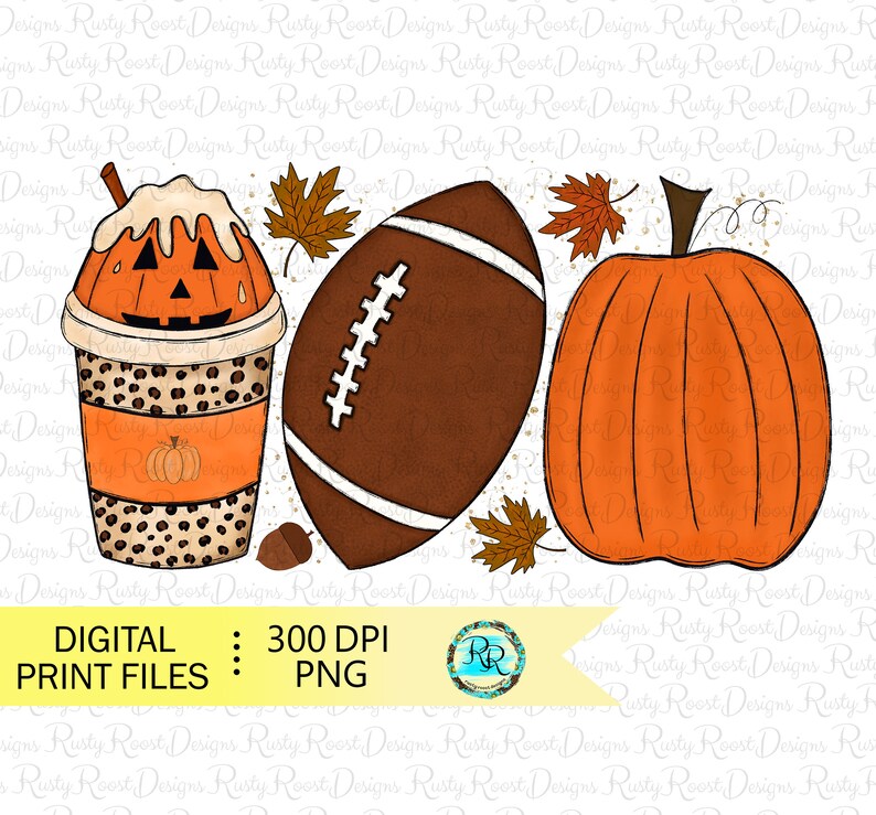 Fall Football Png Sublimation Designs Downloads Fall Coffee - Etsy