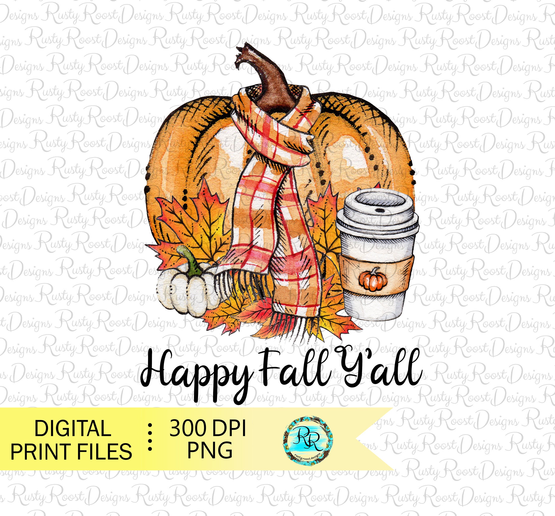 Happy Fall Y'all Png Fall Sublimation Designs Downloads - Etsy