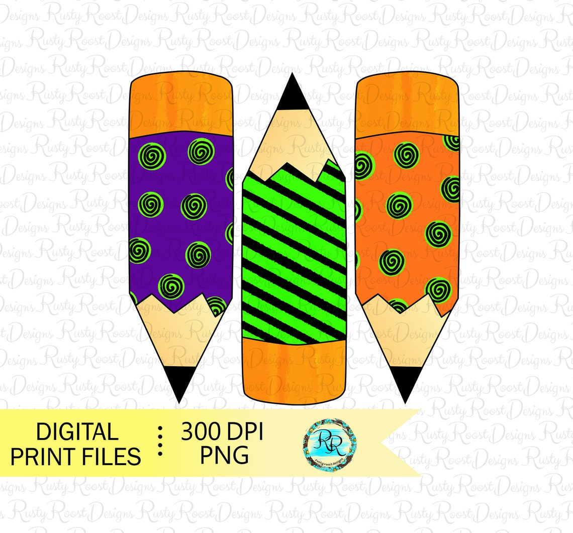School Pencils PNG School Sublimation Designs Downloads - Etsy