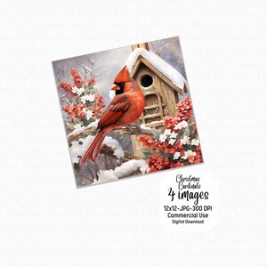 Cardinal Digital Paper, Scrapbook Digital Paper, Cutting Board ...