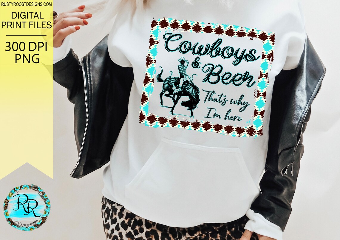 Cowboys and Beer Png Aztec Sublimation Designs Downloads | Etsy