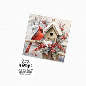 Cardinal Digital Paper, Scrapbook Digital Paper, Cutting Board ...