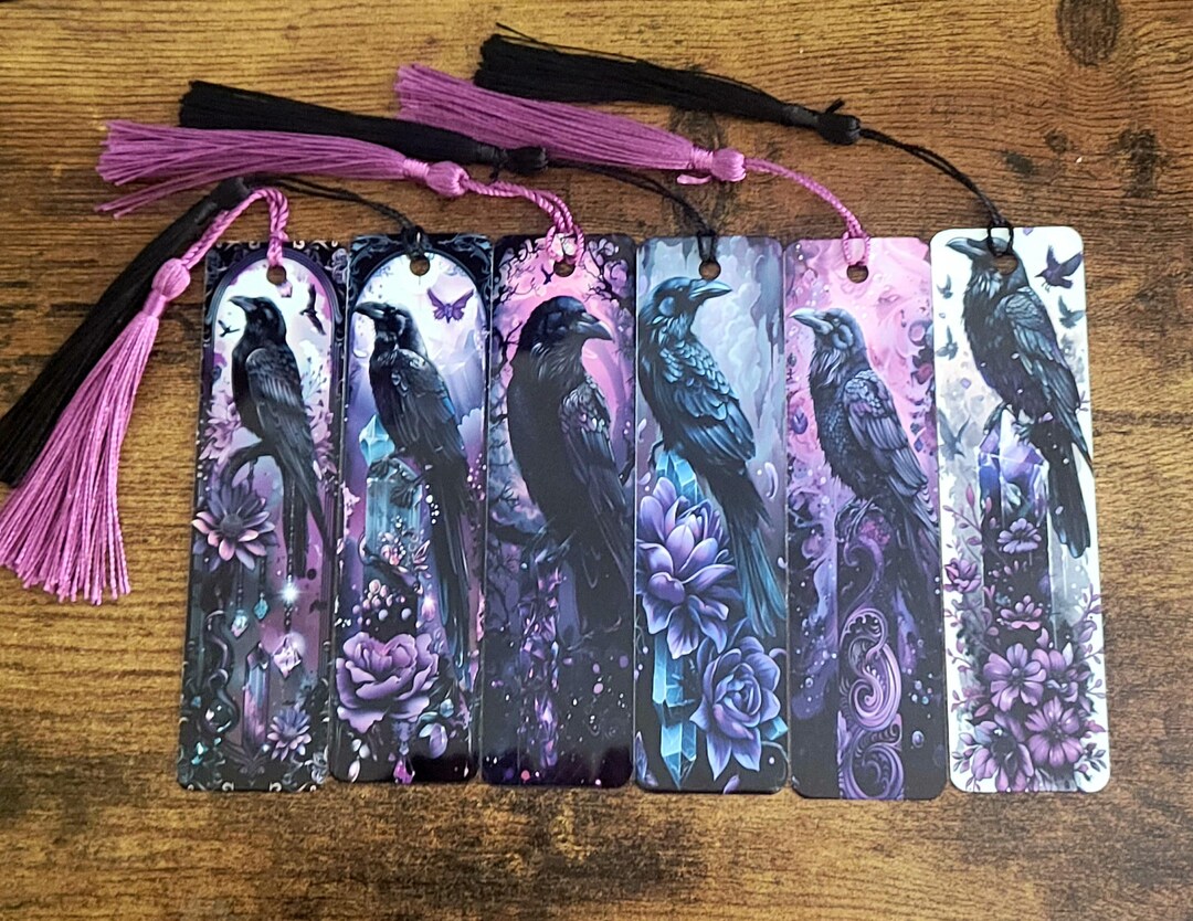 Goth Raven Bookmarks - Etsy