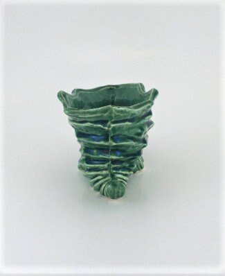 Mccoy Pottery Green Shell Planter 33 Cornucopia With Thistle /clover - Etsy