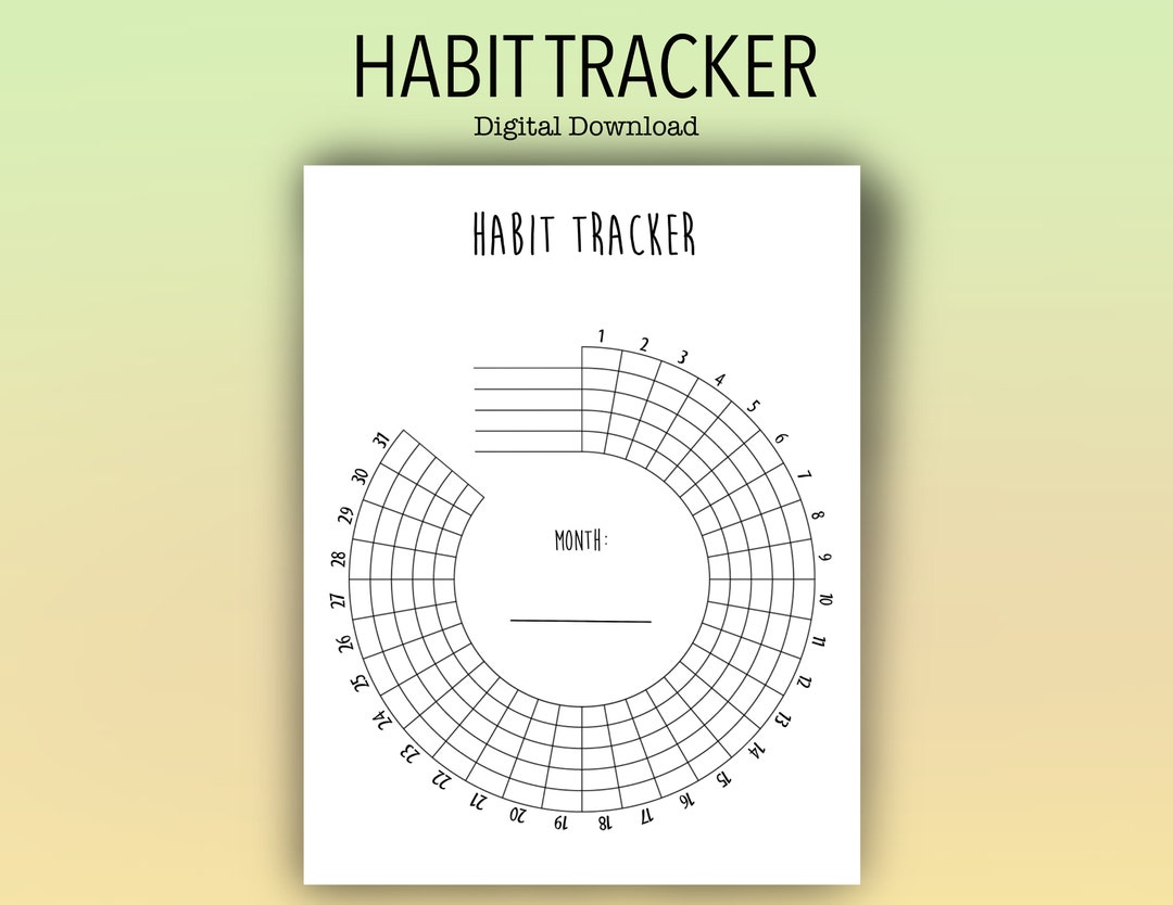 Printable Circle Habit Tracker / Progress Tracker / Bullet Journal ...