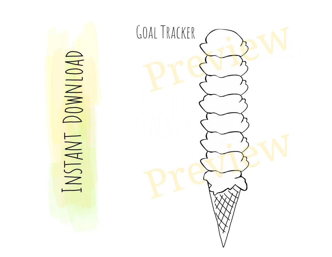 Printable Ice Cream Goal Tracker / Savings Tracker / Progress Tracker ...