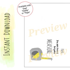 Printable Father's Day Card / Dad, You Are Loved Beyond Measure ...