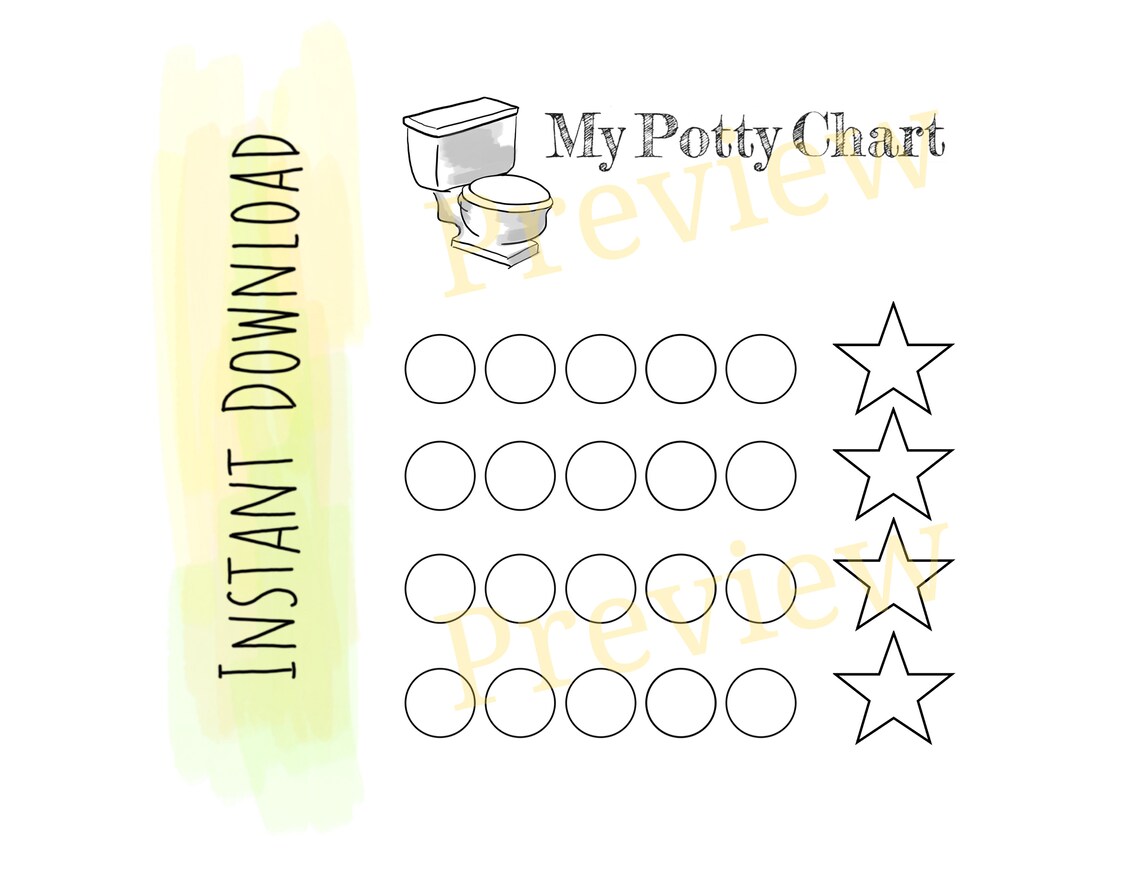 Kids Printable Potty Reward Chart/ Toilet Chart/ Sticker Prize Chart - Etsy