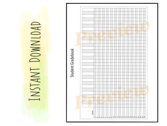 Plantilla Imprimible Del Libro De Calificaciones Del Maestro