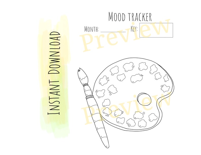 Printable Paint Palette Mood Tracker / Progress Tracker / Bullet ...