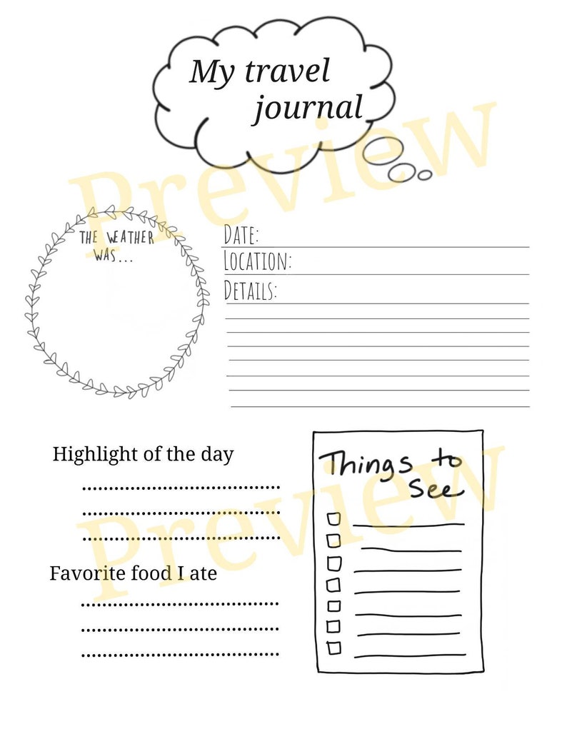 Set of 6 / Kids Printable Road Trip Bundle/ Road Trip Tracker / Car ...