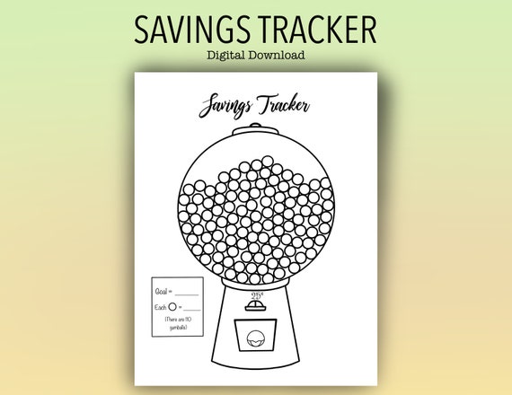 Printable Savings Tracker / Gumball Machine / Budget / Instant - Etsy