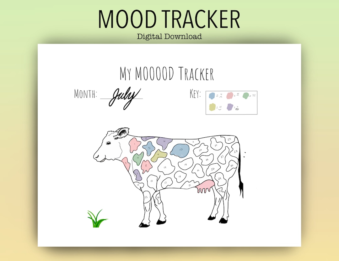 Printable Cow Mood Tracker / Moooed Tracker / Progress Tracker / Bullet ...