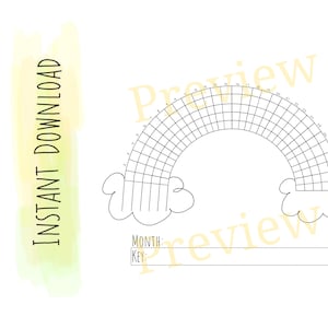 Printable Rainbow Habit Tracker / Progress Tracker / Bullet Journal ...