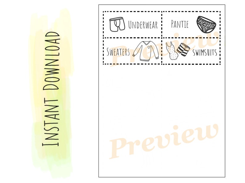 Printable Dresser Labels / Simple Organizing Labels for Clothing / Kids ...