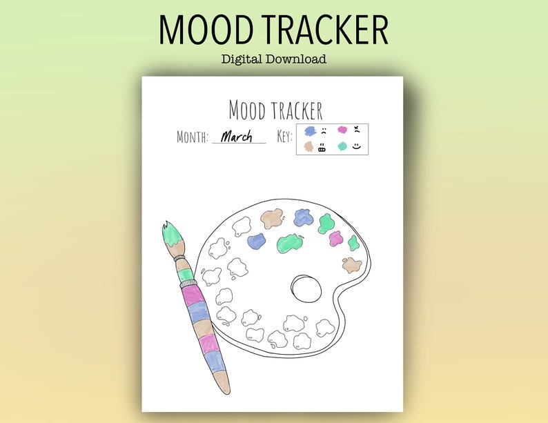 Printable Paint Palette Mood Tracker / Progress Tracker / Bullet ...