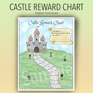 Kids Printable Castle Reward Chart / Full Color / Sticker Prize Chart ...
