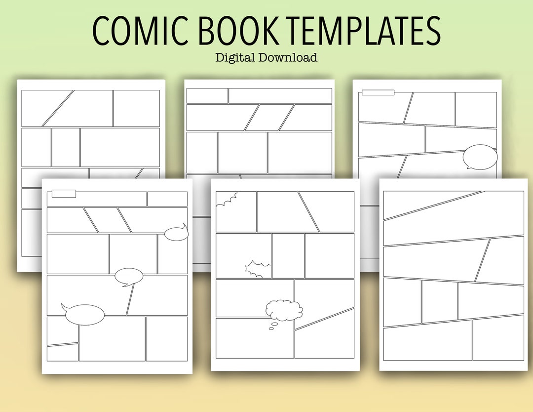 Printable Comic Book Templates / 6 Sheets / Instant Download - Etsy