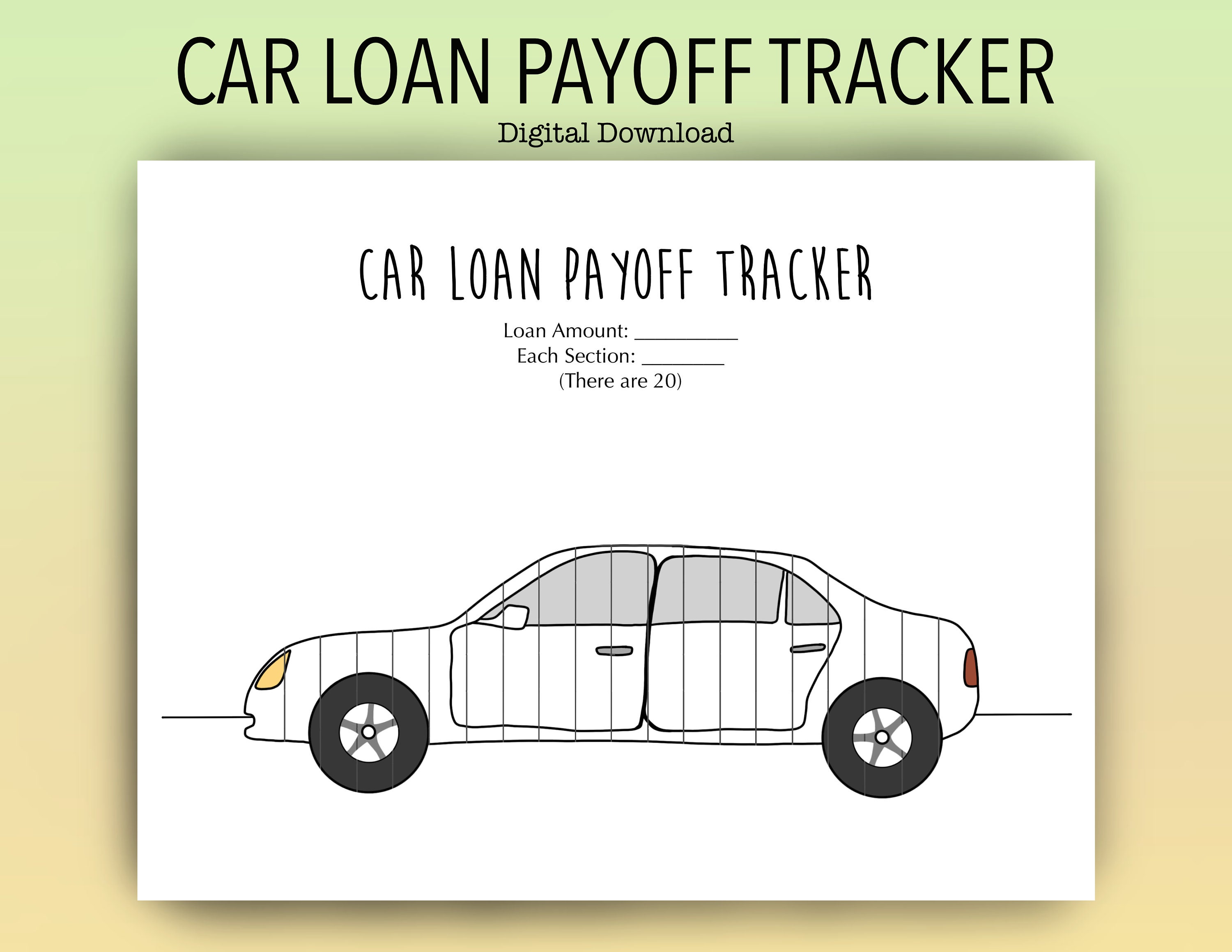 Printable Car Debt Payoff Tracker / Vehicle Loan / Budget / Instant ...