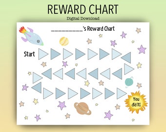 Kids Printable Blank Reward Chart / Monthly / Sticker Prize | Etsy