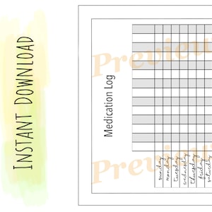 Printable Medication Log / Medicine Tracker / Digital Download - Etsy