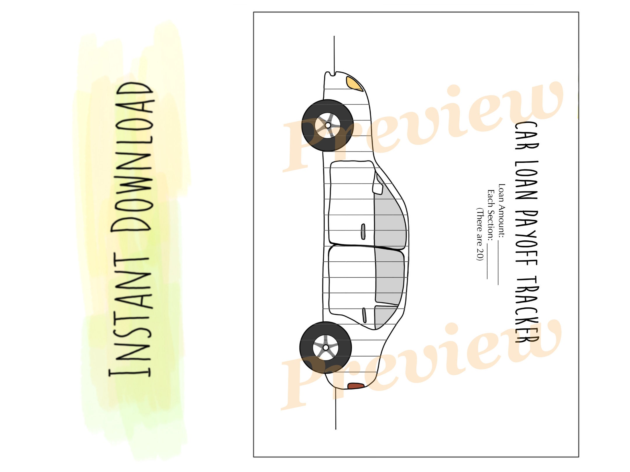 Printable Car Debt Payoff Tracker / Vehicle Loan / Budget / - Etsy