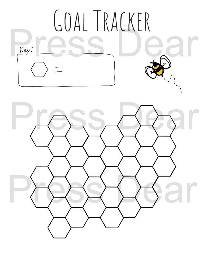 Printable Honeycomb Goal Tracker Bundle/ Progress Tracker / Digital ...