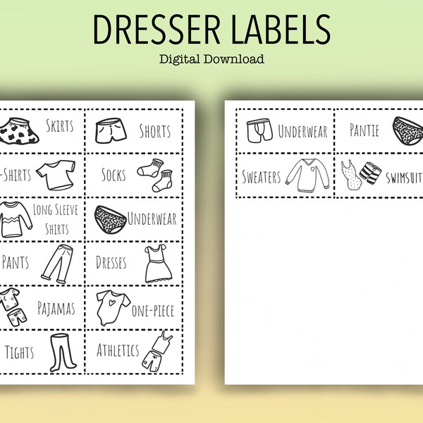 Dresser Labels - Etsy