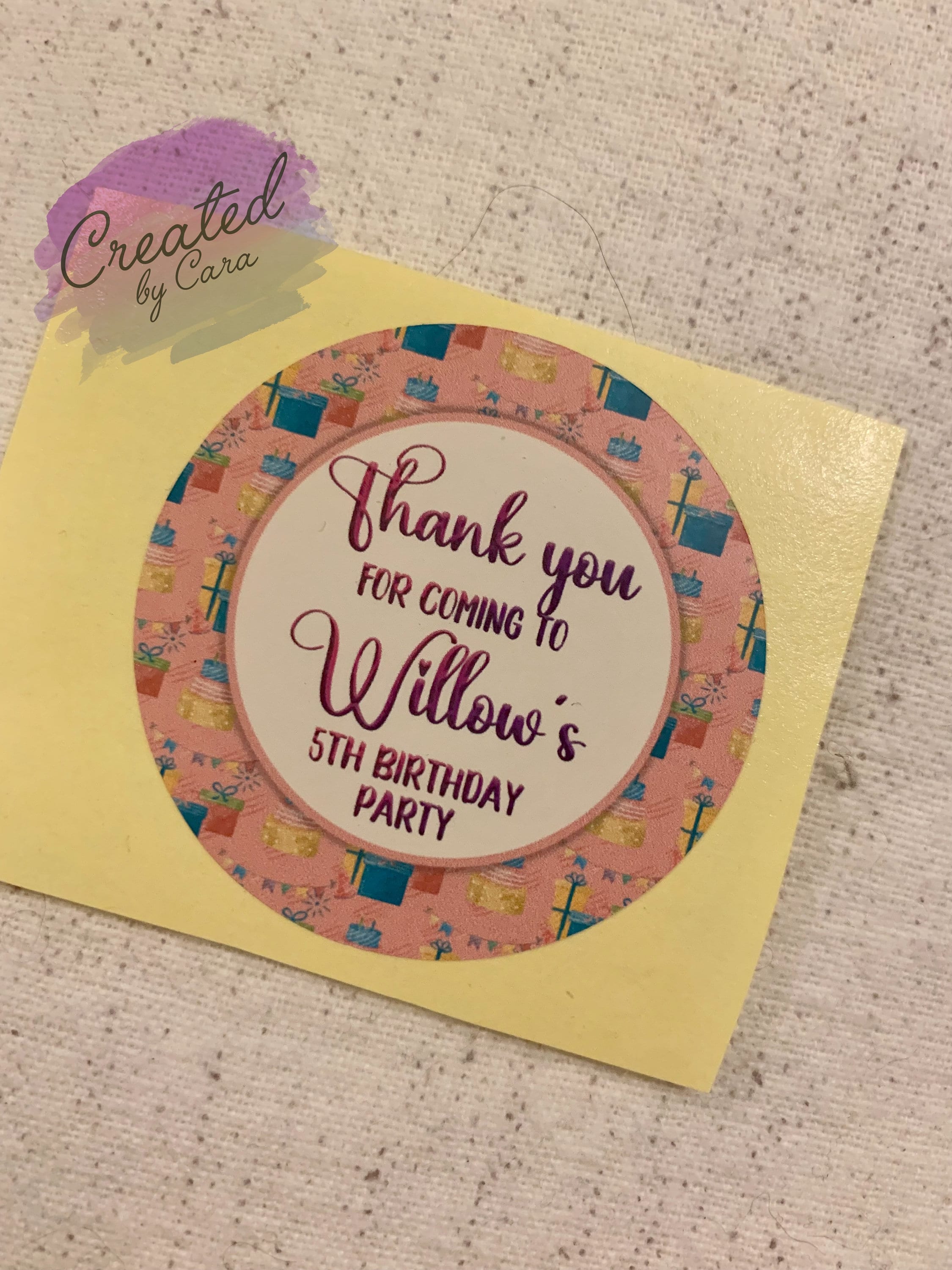 Personalised Birthday Thank You Stickers - Etsy