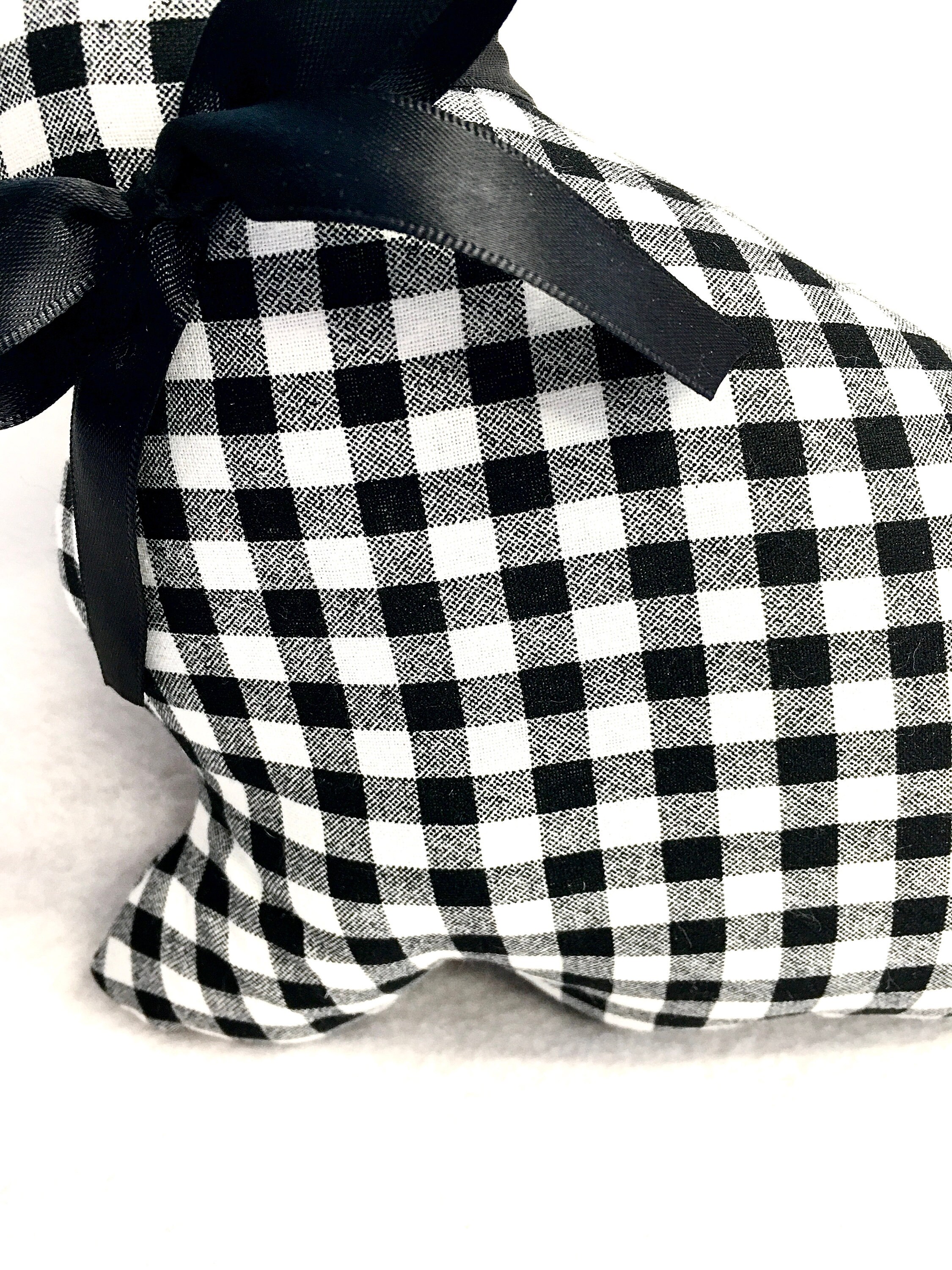 Black and White Check Fabric Easter Bunny Buffalo Check - Etsy