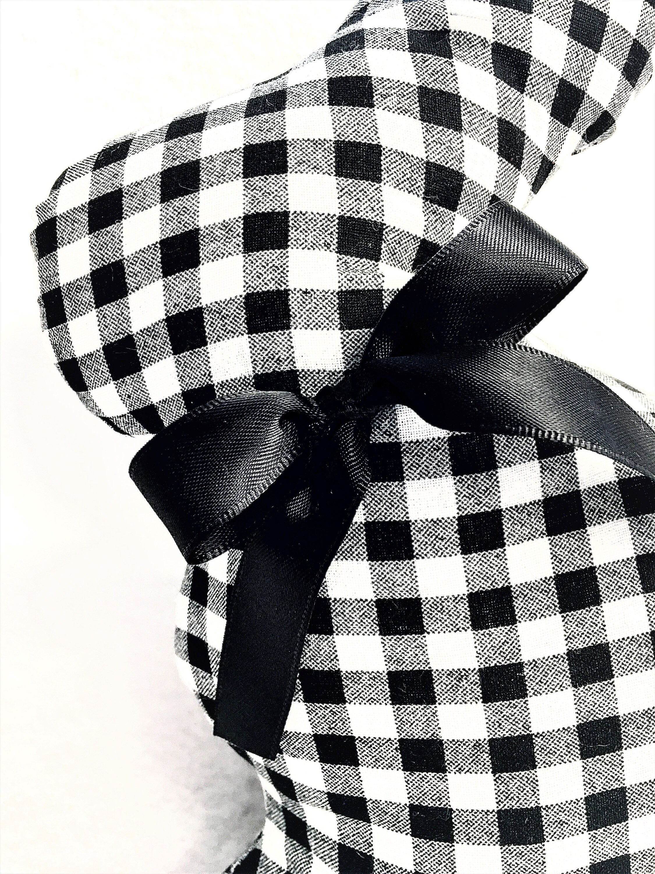 Black and White Check Fabric Easter Bunny Buffalo Check - Etsy