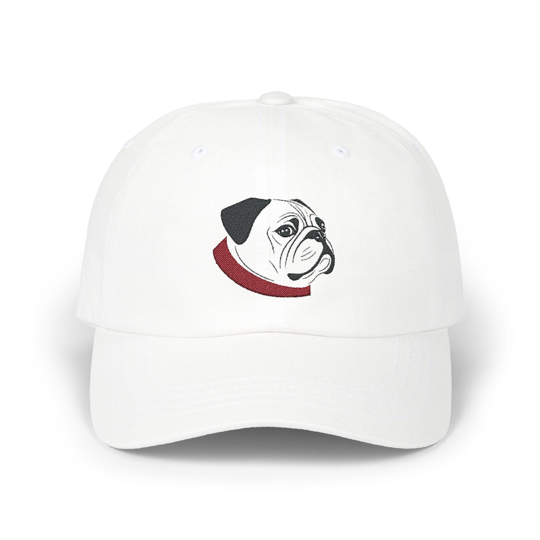 Pug Dog Embroidered Baseball Cap, Adjustable Dog Lover Hat for Pug Mom ...