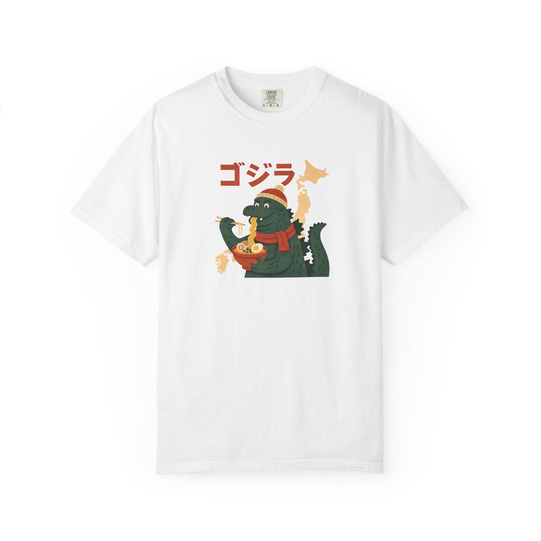 Godzilla Ramen Chef T-shirt | Cute Kaiju Noodle Illustration - Etsy