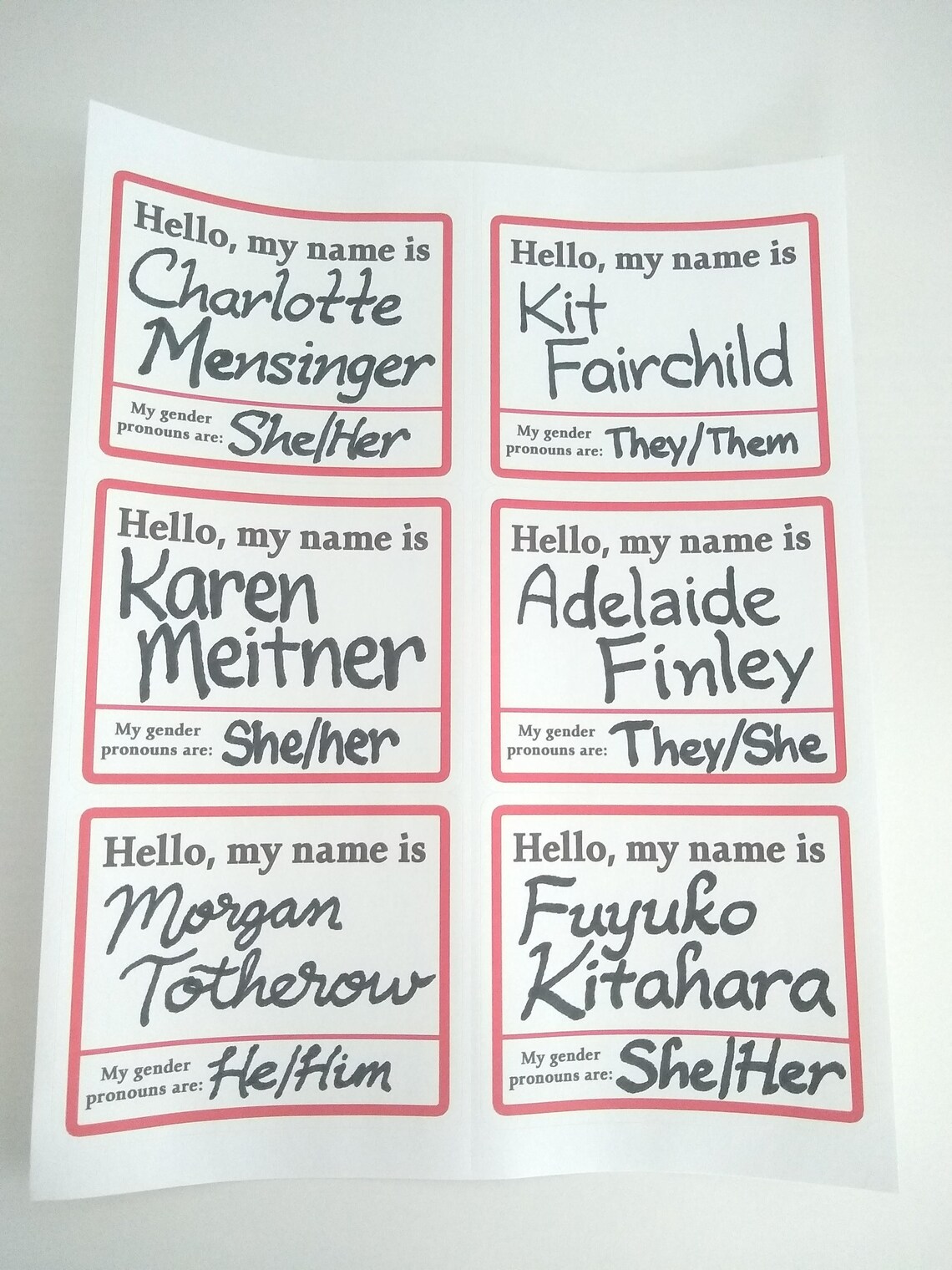 Pronoun Name Tag Stickers - Printable Template Download (3 1/3" X 4 ...