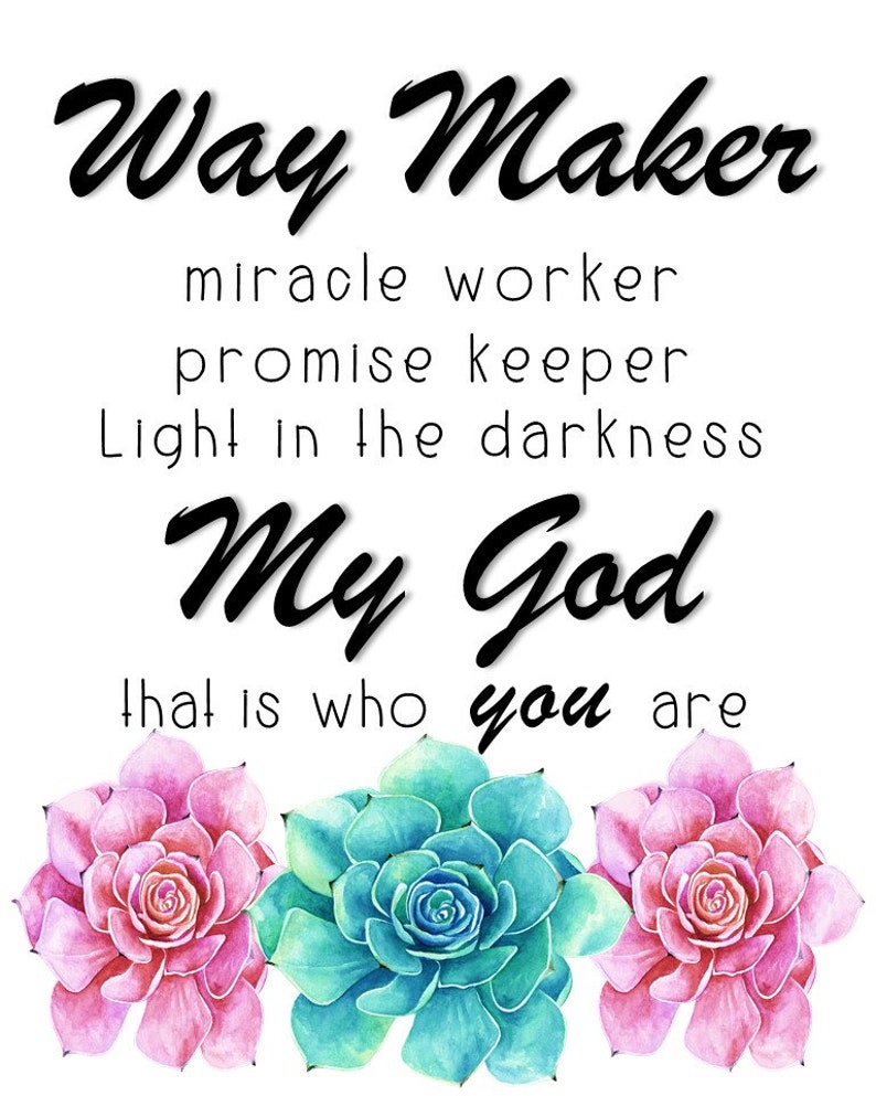 WAY MAKER/ Poster/ Wall Decor/ Sign/ Printable/ Christian/ Worship ...