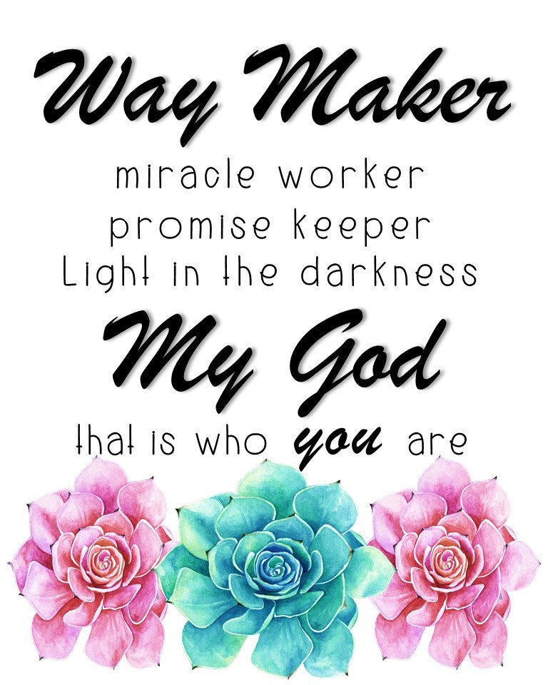WAY MAKER/ Poster/ Wall Decor/ Sign/ Printable/ Christian/ Worship ...