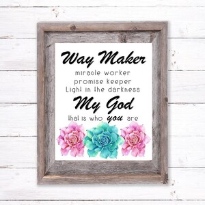 WAY MAKER/ Poster/ Wall Decor/ Sign/ Printable/ Christian/ Worship ...