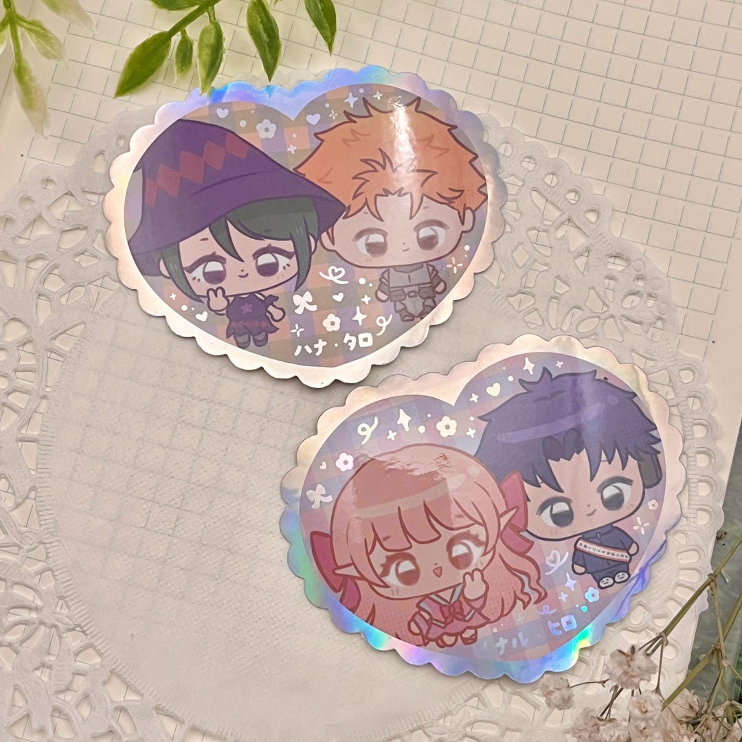 Wotakoi Holographic Heart Sticker - Etsy