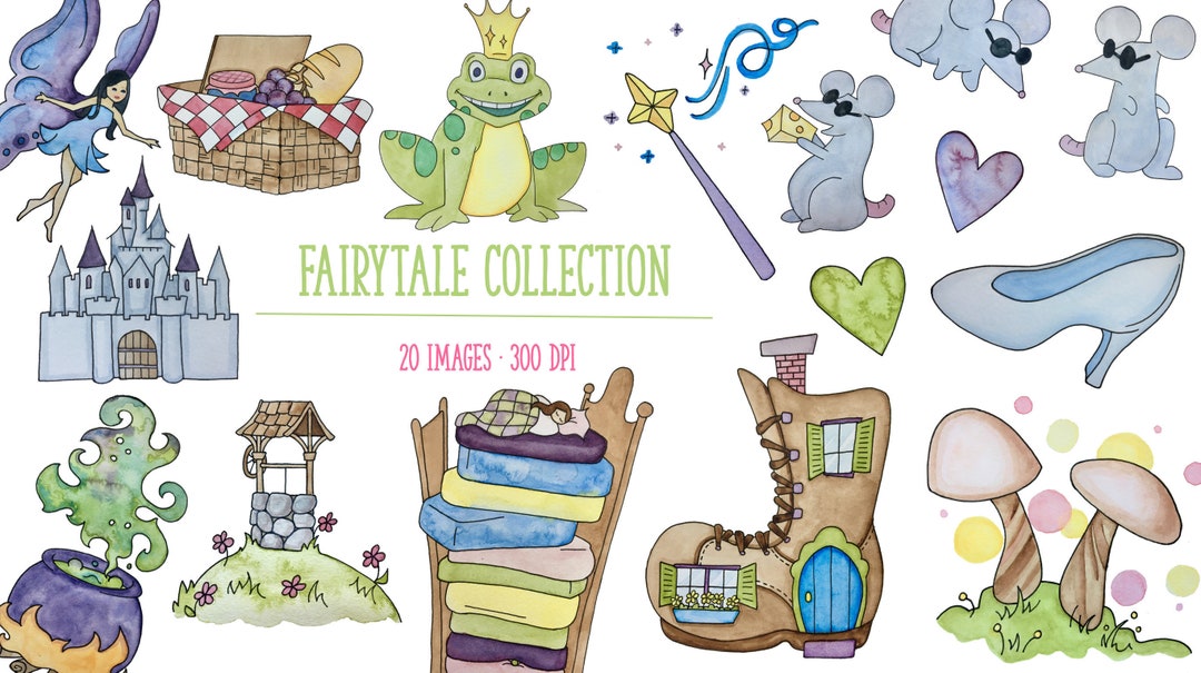 Fairytale Watercolor Clipart - Cute Magical Clipart - Instant Download ...